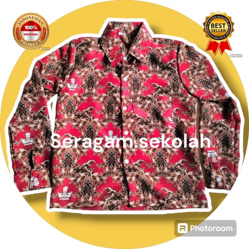 Jual SERAGAM BATIK SD MOTIF PENYU MERAH / KEMEJA BATIK/ SERAGAM SEKOLAH ...