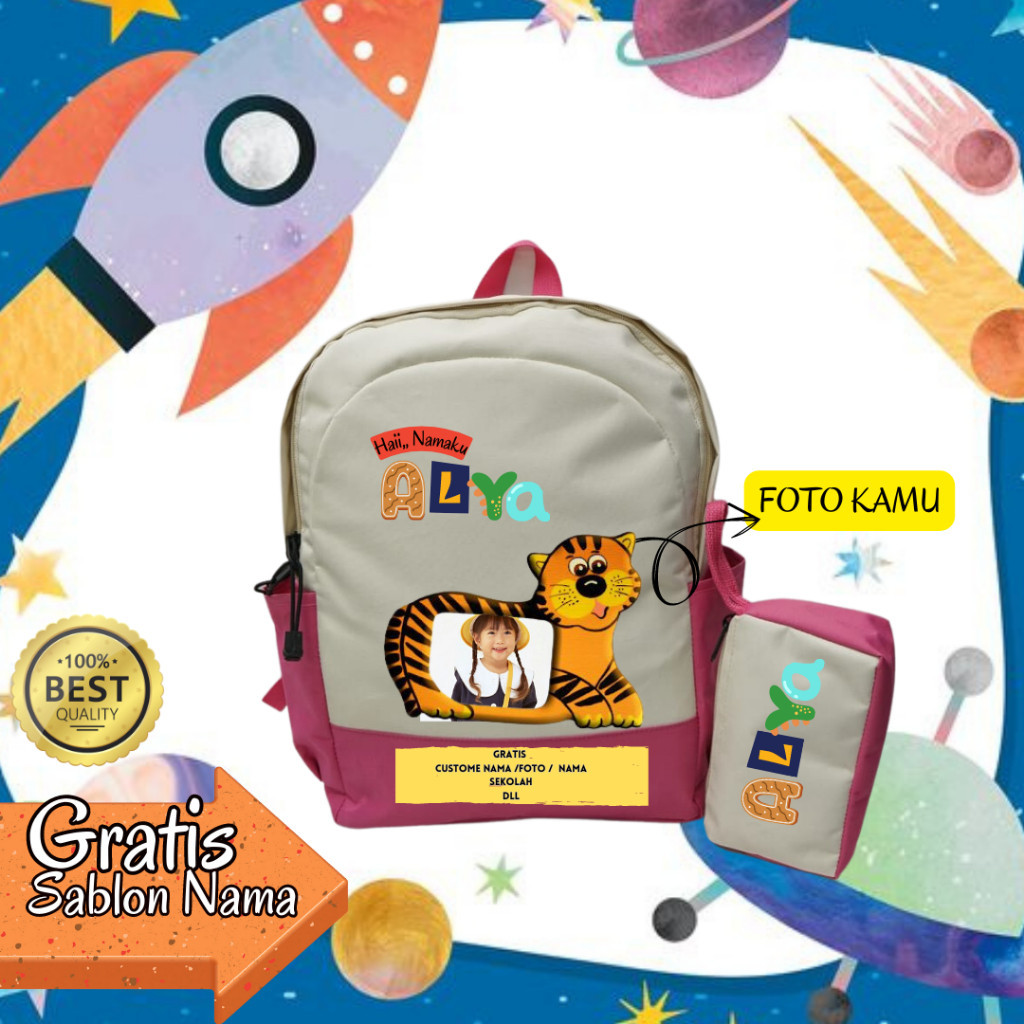 Jual TAS BACKPACK SEKOLAH ANAK TK SD CUSTOME NAMA FOTO / TAS SEKOLAH ...