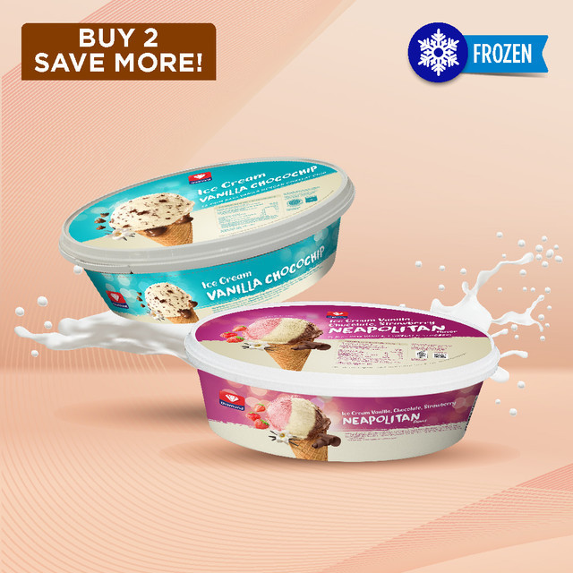 Jual DIAMOND ICE CREAM 700 ML (VANILLA CHOCOLATE CHIP + NEAPOLITAN ...