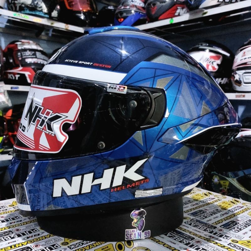 Jual HELM NHK MARK 1 TRIANGLE BLUE MANDALIKA SINGLE VISOR FULL FACE ...