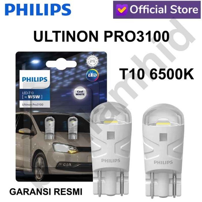 Jual LED T10 PHILIPS ULTINON PRO3100 W5W Lampu Kabin Senja Kota Putih ...