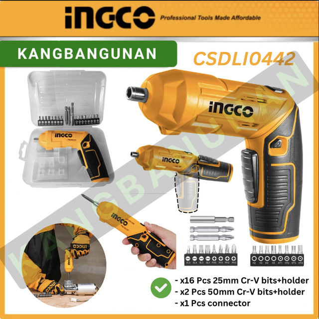 Jual Cordless Screwdriver 4v Set INGCO CSDLI0442 Flexible Bor Obeng ...