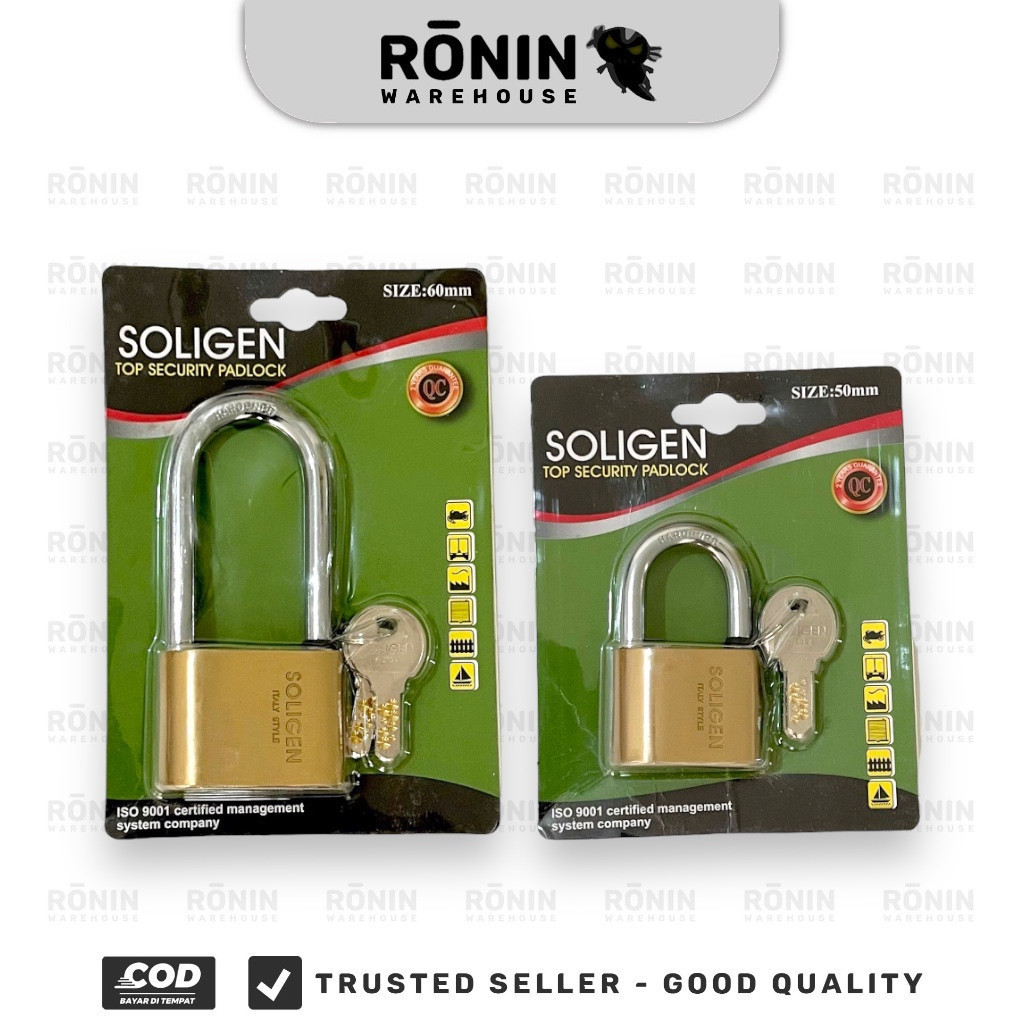 Jual SOLIGEN Gembok Komputer Per Kuningan 40 50 60 mm panjang pendek ...
