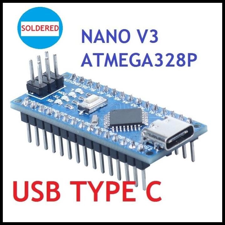 Jual GRATIS ONGKIR [RTI] ARDUINOO NANO V3 COMPATIBLE ARDUINOO ATMEGA328 CH340G USB TYPE C ...