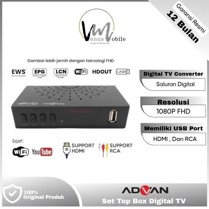 Jual Promo Menarik Advan Digipro Fullhd Receiver Dvb T2 Digital Tv Converter Set Top Box ...