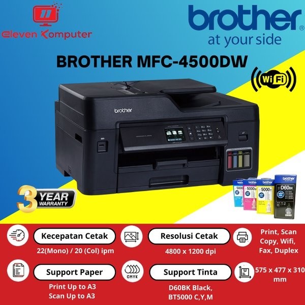 Jual PRINTER BROTHER MFC T4500DW GARANSI RESMI T4500 DW PRINTER INK JET ...