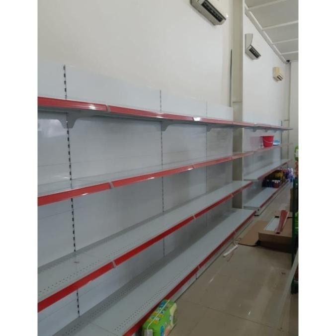 Jual Rak Supermarket 4 Level Back Panel| Rak Single / Wall Gondola ...