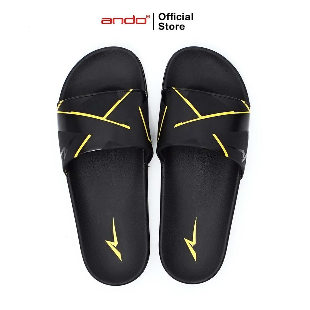 Jual ANDO OFFICIAL SANDAL SELOP SLIP ON LAZER PRIA DEWASA - HITAM ...