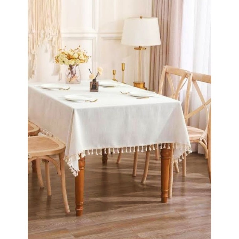 Jual baru taplak meja rumbai polos satin | Shopee Indonesia