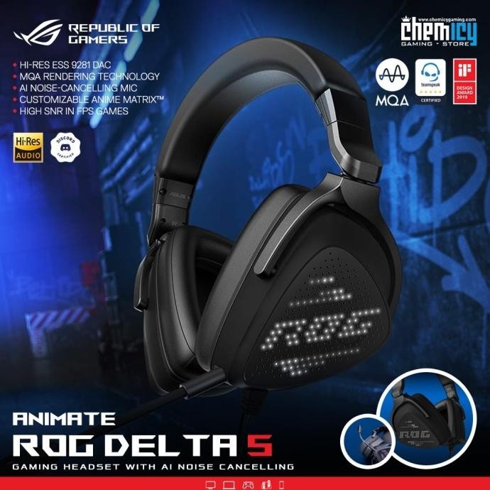 Jual Asus ROG Delta S Animate with AI Mic Lightweight Gaming Headset ...