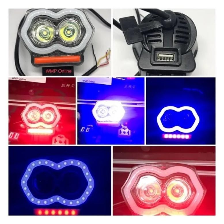 Jual Lampu tembak 50W LED OWL 2 mata SUPER USB dan Angel Eyes SOROT OWL ...