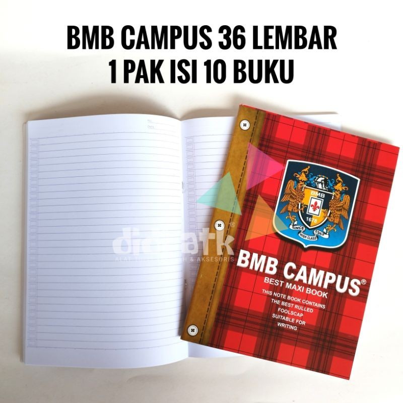 Jual Buku Tulis Boxy BMB Campus 36 Lembar 1 Pak Isi 10 Buku | Shopee ...