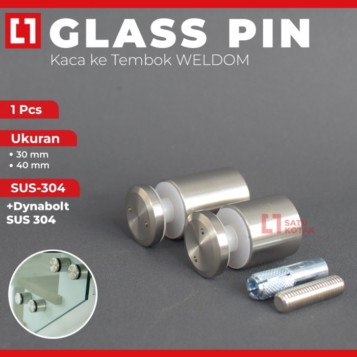 Jual TEMPERED GLASS PIN HOLDER PENJEPIT KACA TEMBOK RAILING BALKON ...