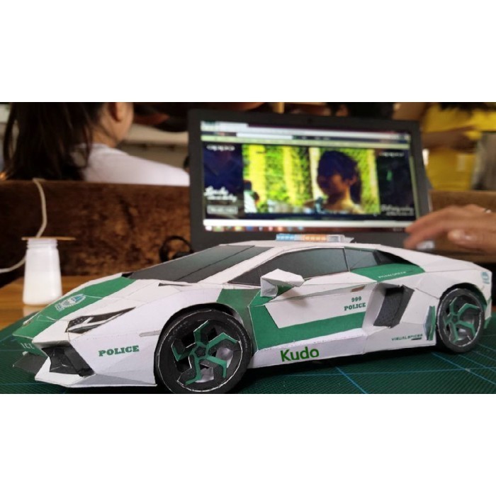 Jual diy papercraft pola mobil lamborghini aventador arabian police car ...
