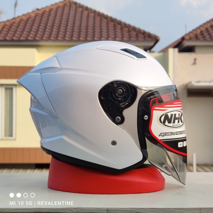 Jual Nhk S1Gp Pro White Glossy Solid Helm Half Face S1-Gp White Glossy ...