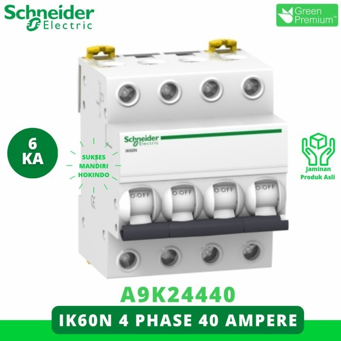 Jual Sale!! MCB 4P 40A 4 Phase 40 Ampere IK60N 6kA Schneider ORI SNI 4 Pole 40 A | Shopee Indonesia