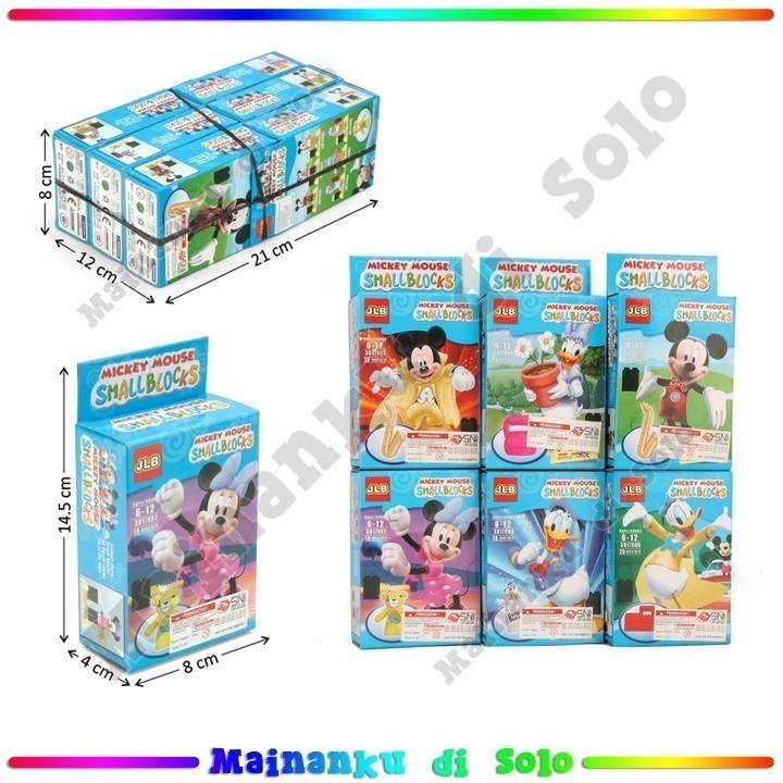 Jual Mainan Anak Block Mini Karakter Mirip Disney JLB 6 Pcs Mickey ...
