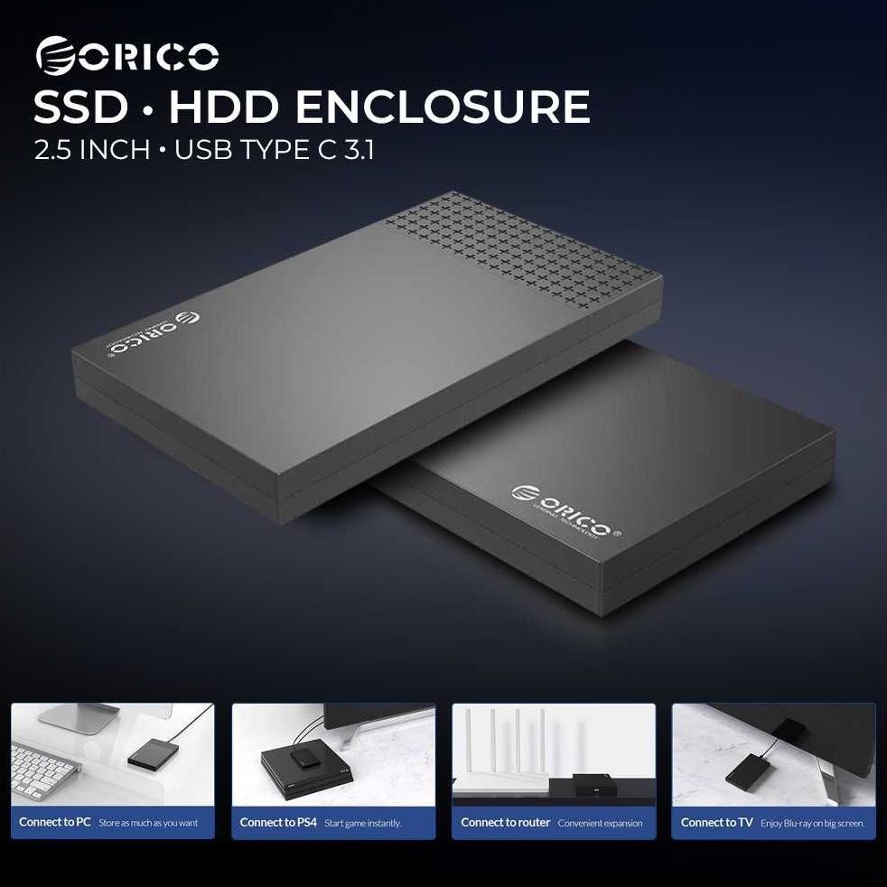 Jual NEW ORICO SSD HDD ENCLOSURE 2.5 INCH USB TYPE C 3.1 - 2526C3-V1 ...