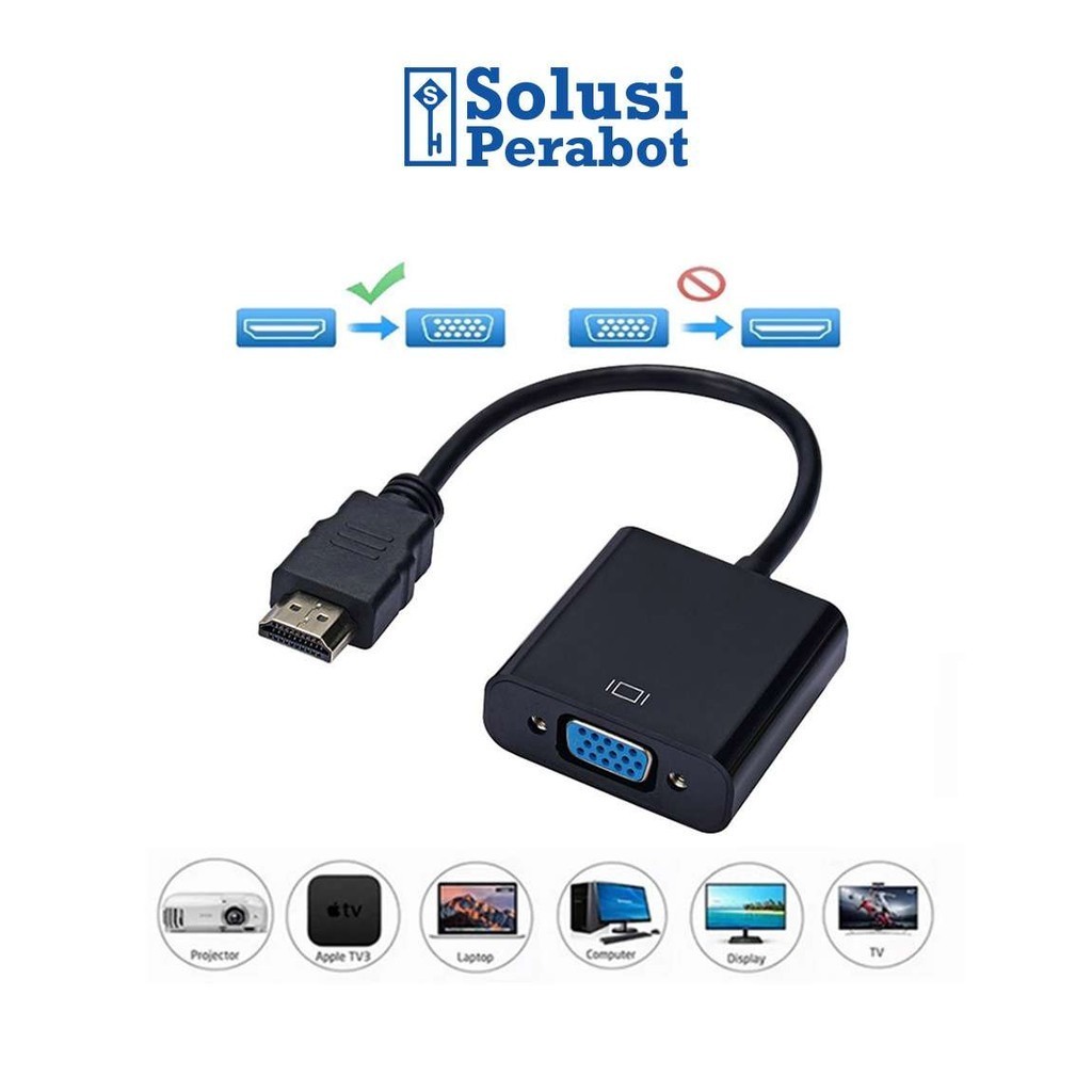 Jual Converter HDMI to VGA Adapter SP / Konektor HDMI Male ke VGA Female / Konverter Kabel ...