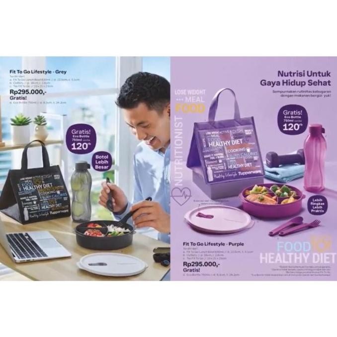 Jual Tupperware Fit To Go Lunch Set Tempat Bekal Makan | Shopee Indonesia