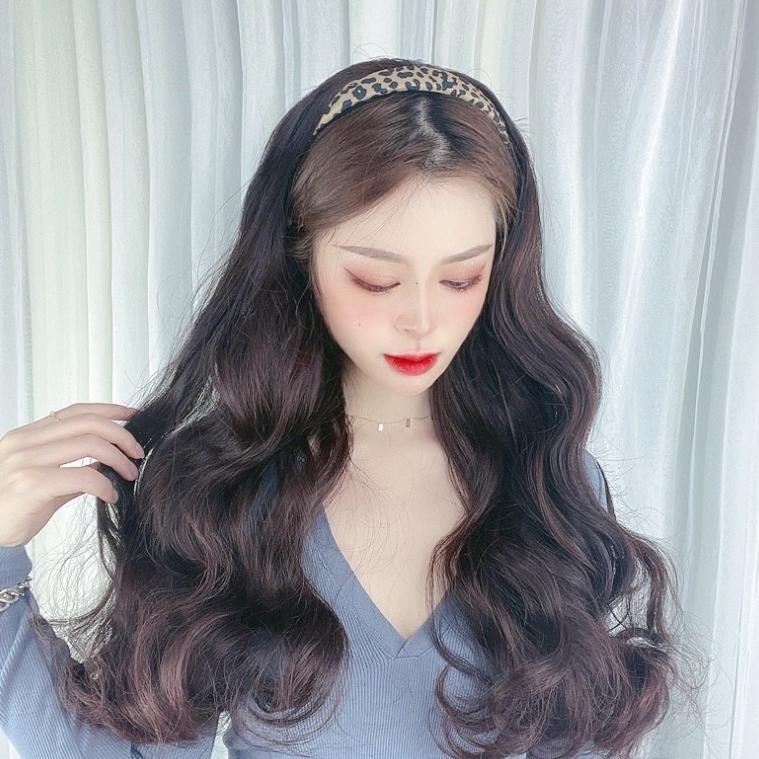 Jual Wig Bando Motif Leopard Rambut Panjang Bergelombang Long Curly ...