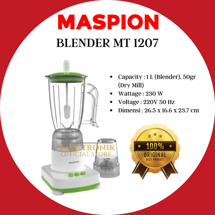 Jual Maspion Blender 2in1 MT 1207 - Blender plastik 1L | Shopee Indonesia
