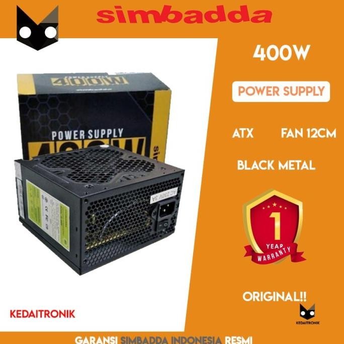 Jual Simbadda Power Supply 400 Watt PSU Computer PC Pin ATX Black Fan ...