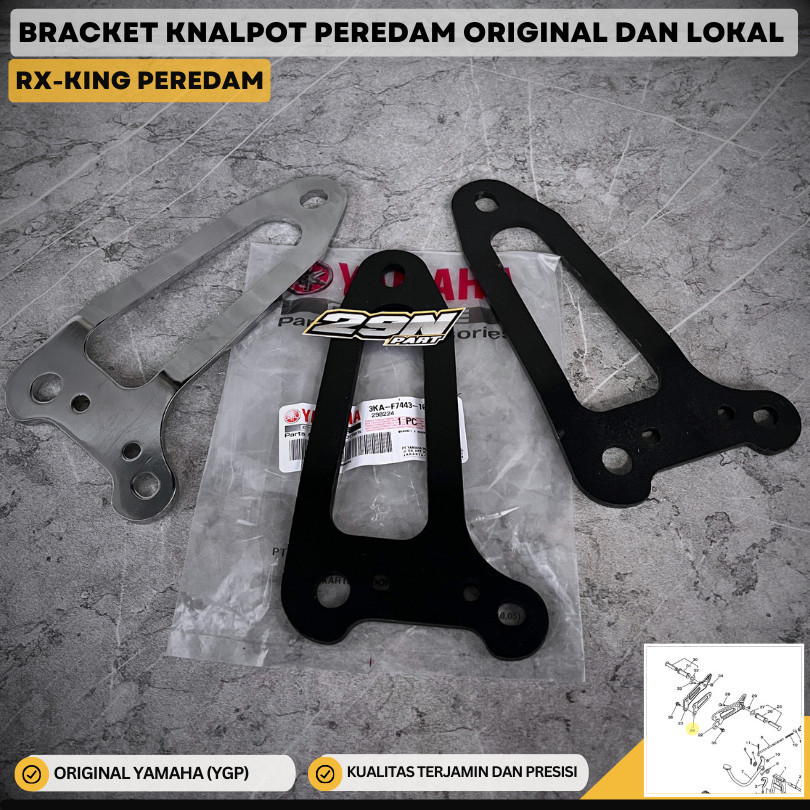 Jual BRACKET BREKET KNALPOT RX KING RX-KING NEW ORIGINAL 3KA-F7443-10 ...