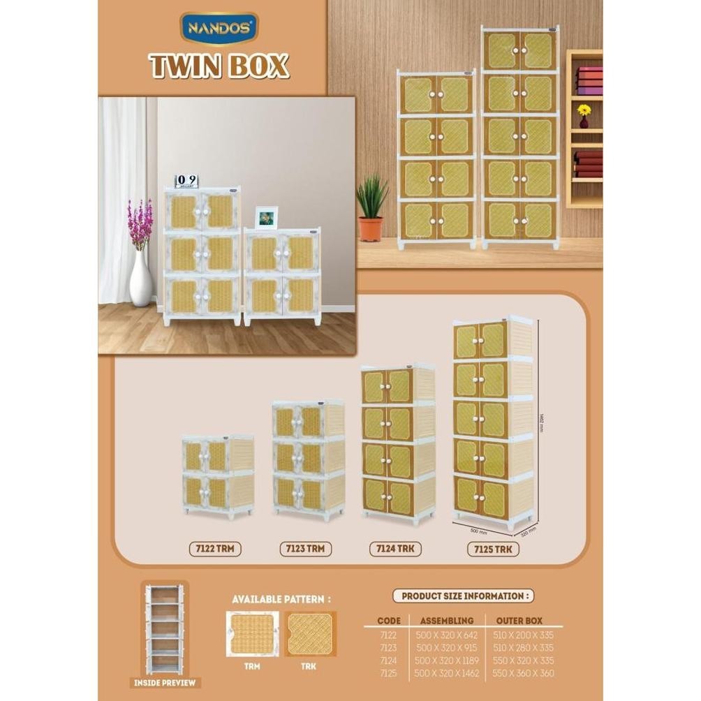 Jual NAIBA Lemari Pakaian Plastik TWIN BOX 9 Pintu Kuning Orange BAGUS ...