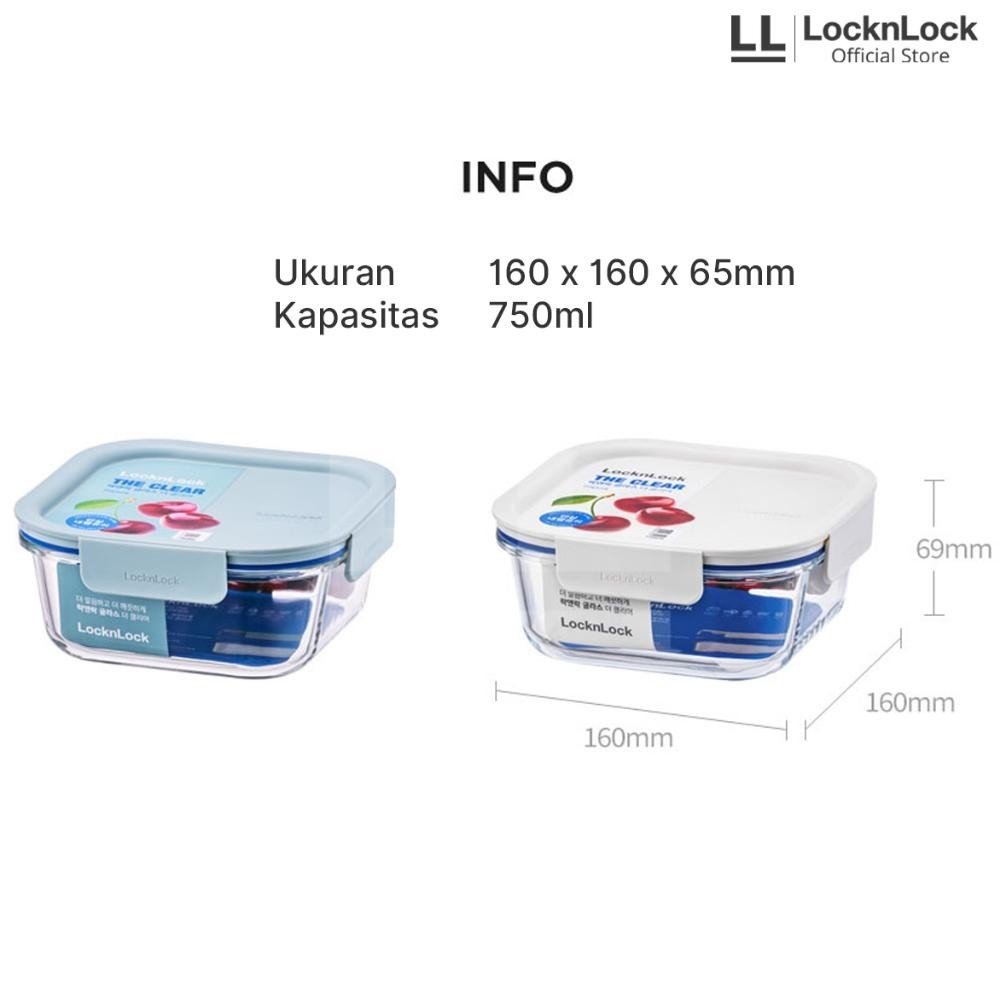 Jual LocknLock Oven Glass The Clear Wadah Makan Kaca Square Container ...