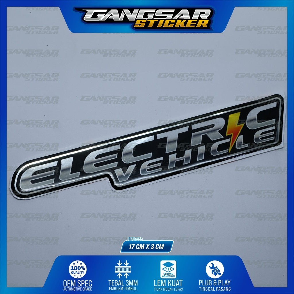 Jual Emblem electric vehicle motor listrik / emblem motor listrik ...