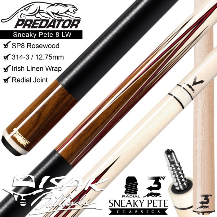 Jual PREDATOR SP8 CLASSIC LW ROSEWOOD CUE RADIAL SNEAKY PETE STICK POOL ...