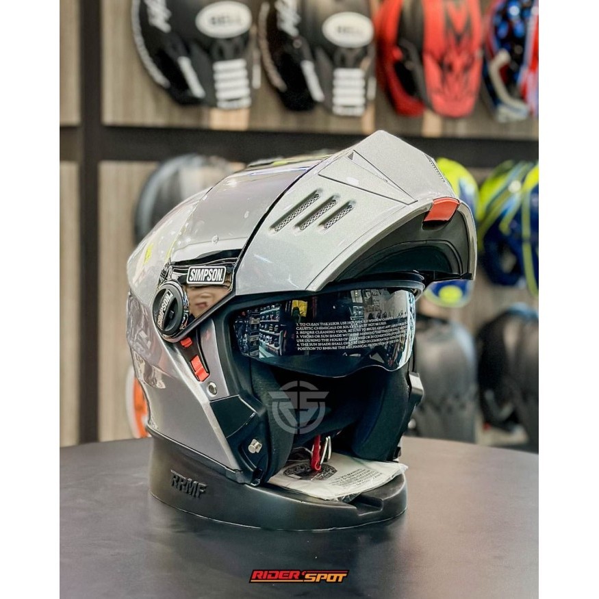 Jual Helm Motor SIMPSON Darksome Solid Gunmetal Modular Helmet Original ...