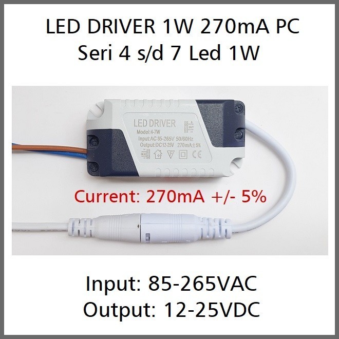 Jual Led Driver 1W 270mA 4-7x1W PC | Shopee Indonesia
