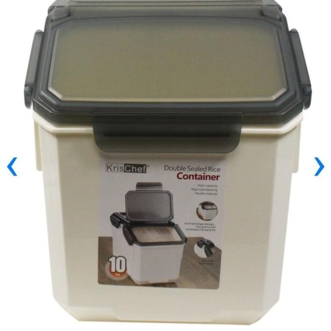 Jual Rice Dispenser Kris Tempat Beras Double Seal 10 Kg Grey | Shopee ...