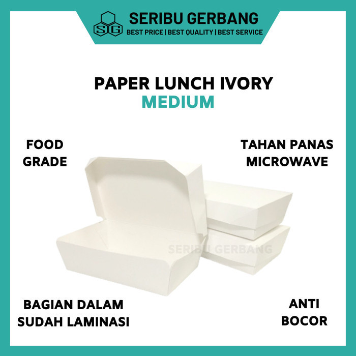 Jual R Lunch Uk M Box Take Away Kotak Dus Kertas Karton Makanan Nasi ...
