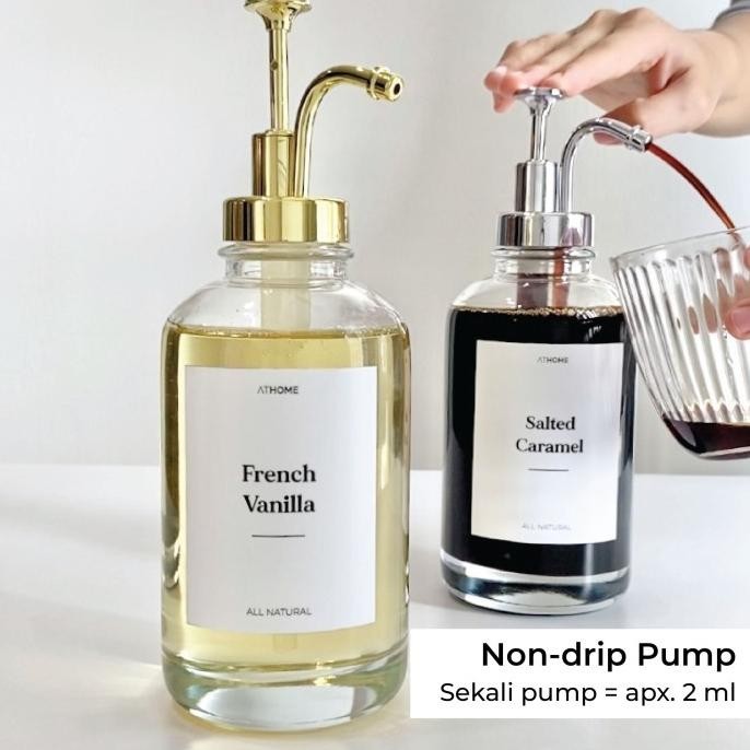 Jual ATHOME POSH Glass Syrup Bottle 500ml / Botol Sirup Sabun Kaca Cafe ...