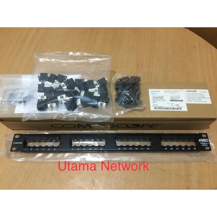 Jual Ready AMP Patch panel 24 port cat6 /amp commscope 24 port cat6 ...