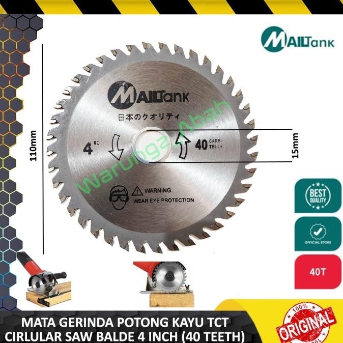 Jual MATA PISAU GERINDA GURINDA POTONG KAYU TCT CIRCULAR SAW BLADE 4" 40T | Shopee Indonesia