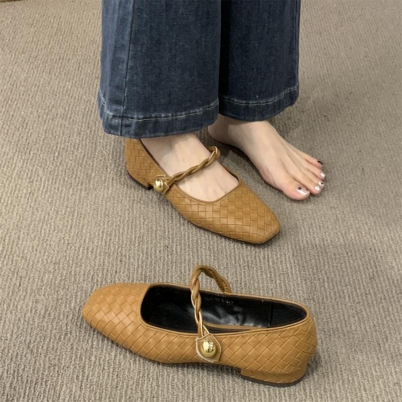 Jual French Style Mary Jane Shoes Low-Cut Square Toe Low Heel Niche ...