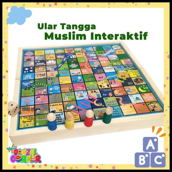 Jual TERBARU MAINAN ANAK KELUARGA BOARD GAME ULAR TANGGA KAYU MUSLIM ...