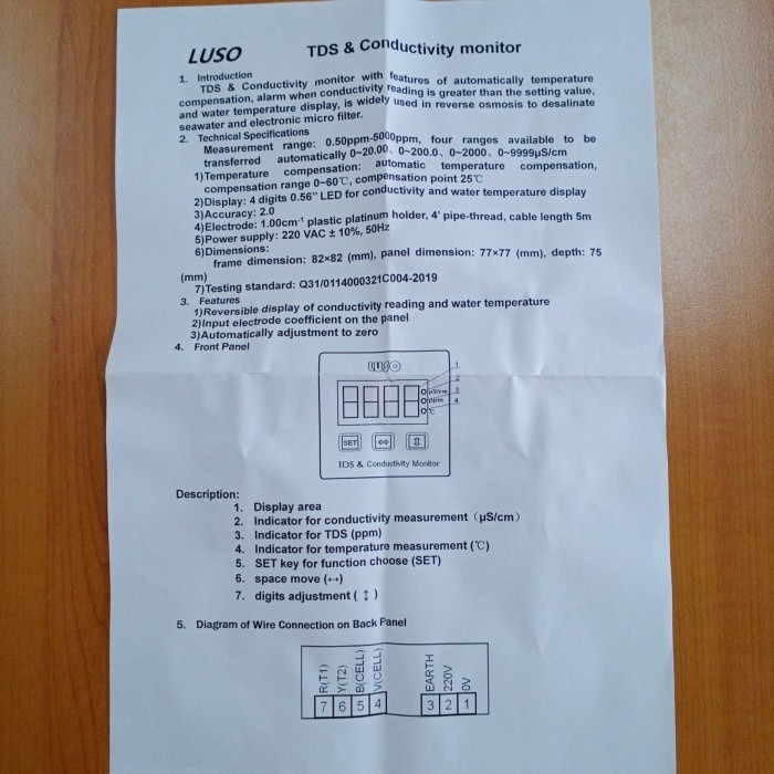 Jual Luso Double Tds/Conductivity Monitor (Cm230) | Shopee Indonesia