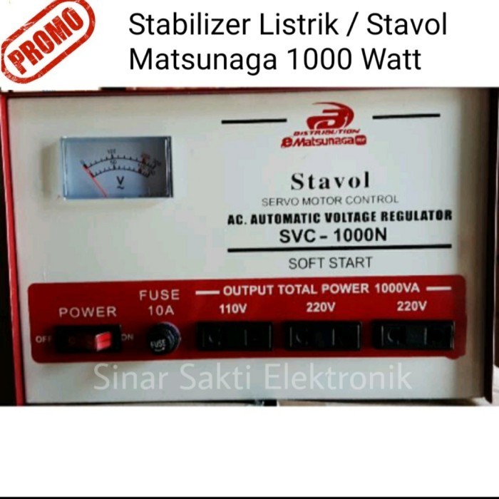 Jual 0beng Stabilizer Stavolt Stavol Listrik Matsunaga 1000 Watt 1000W ...