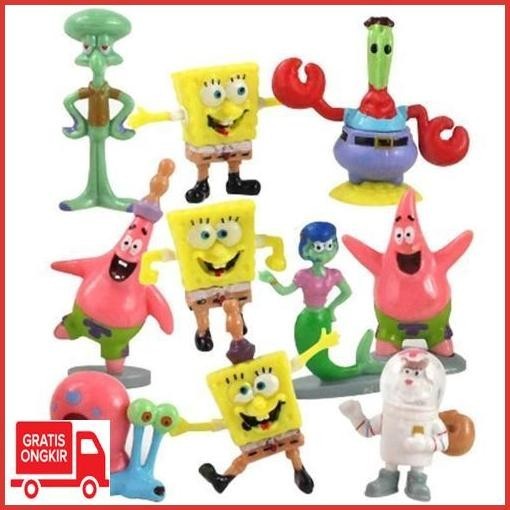 Jual Flash Sale Topper Kue Figure Spongebob Squarepants Set Isi 10 Dan ...