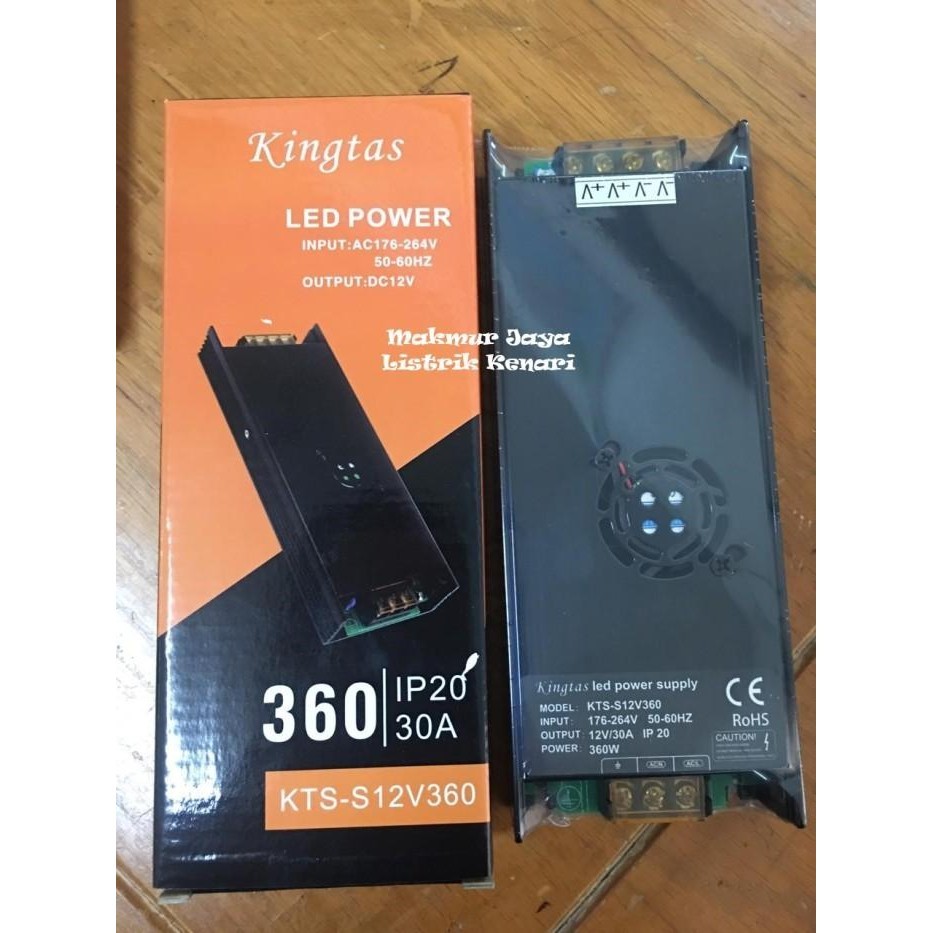 Jual POWER SUPPLY ADAPTOR 12V 30A KINGTAS / TRAVO 30 AMPERE KINGTAS ...