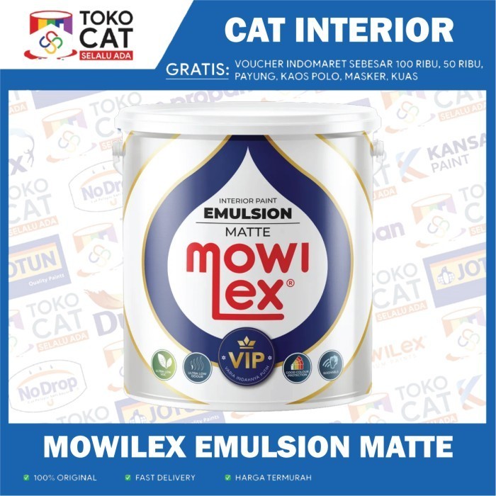 Jual Cat Tembok Interior Mowilex Emulsion Vip Warna Putih Prima E1000