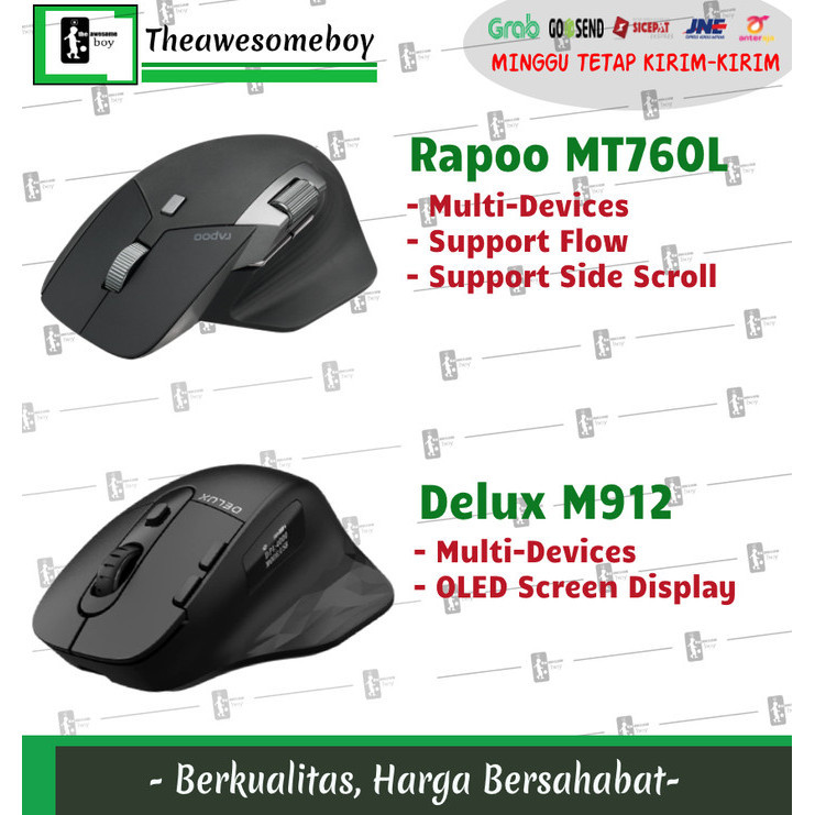 Jual Rapoo Mt750 Bluetooth Wireless Mouse Multi Device Logitech Mx ...