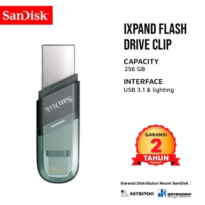 Jual SanDisk Ixpand Flip Flash Drive 256GB OTG For Ipad & Computer ...