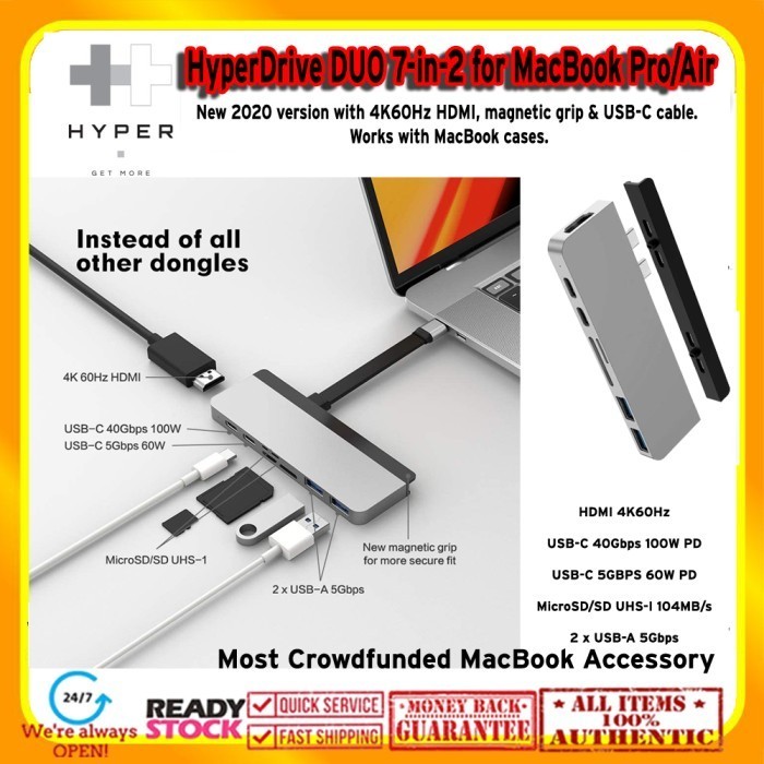 Jual HyperDrive DUO 7-in-2 for Macok Pro/Air 2016 - 2020 - iPad Pro ...