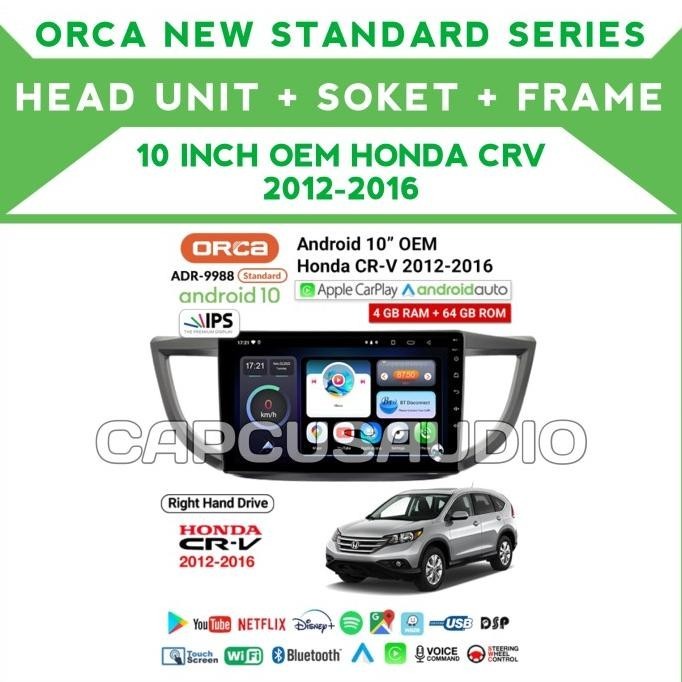 Jual Head Unit Android 10 Inch Oem Honda Crv 12-16 Orca New Standard Series | Otomotif | Shopee ...
